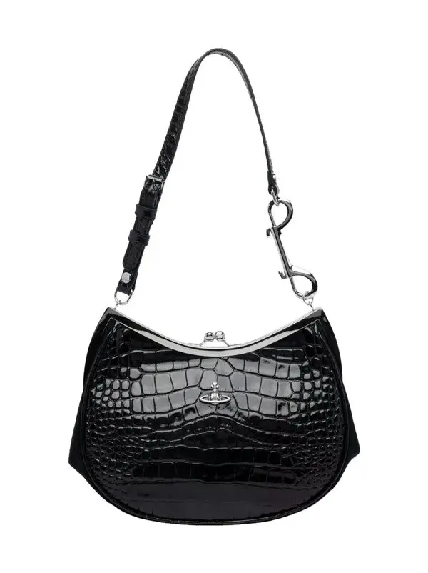 VIVIENNE WESTWOOD Orb-plaque Shoulder Bag - Black