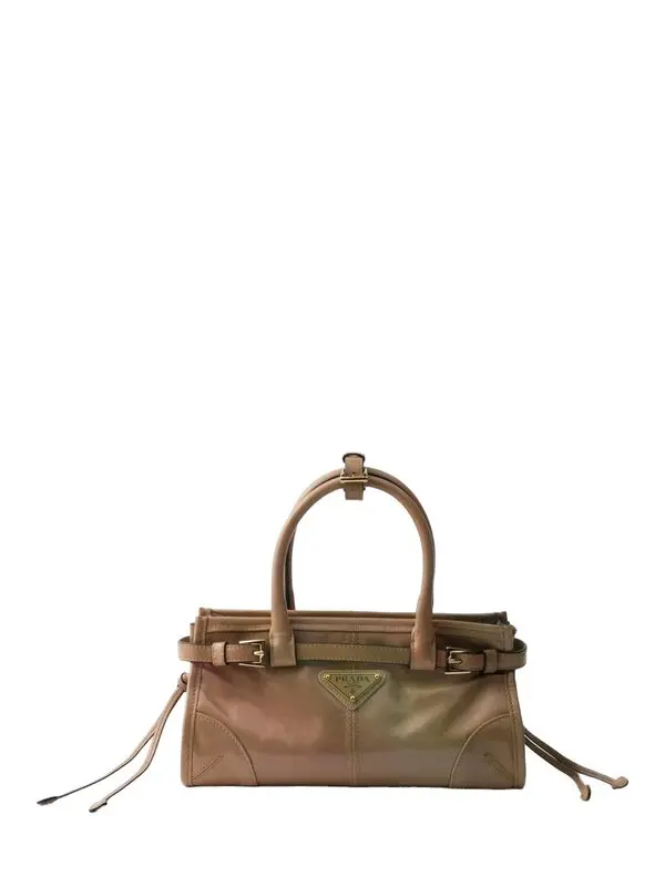 Prada Mini Bonnie Leather Tote - Brown