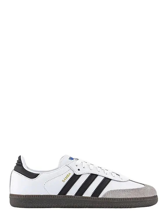 Adidas Samba Og Logo-print Leather Low-top Trainers - White Black Granite