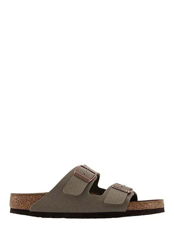 BIRKENSTOCK Arizona Double-strap Leather Sandals - Stone