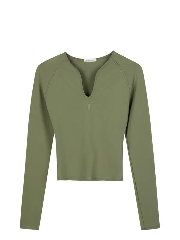 BY MALENE BIRGER Venazia Long Sleeve Top - Deep Lichen Green