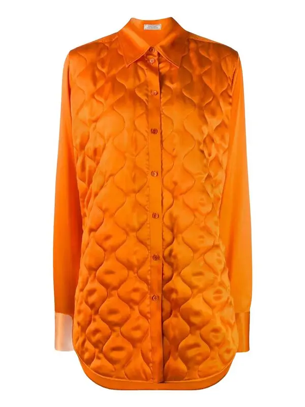 Nina Ricci Quilted Longline Shirt - Orange