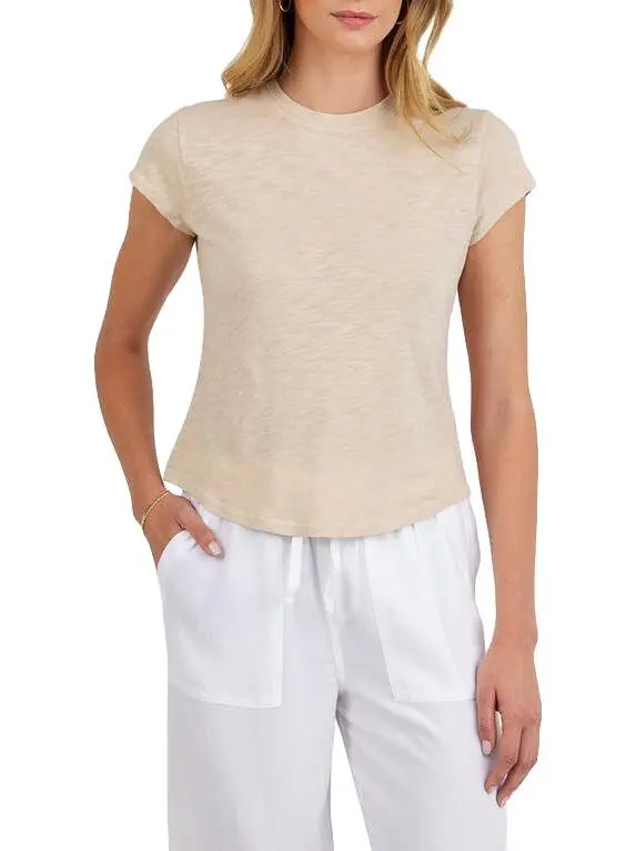 Bella Dahl Cotton Blend Slub Baby Tee - Linen Sand