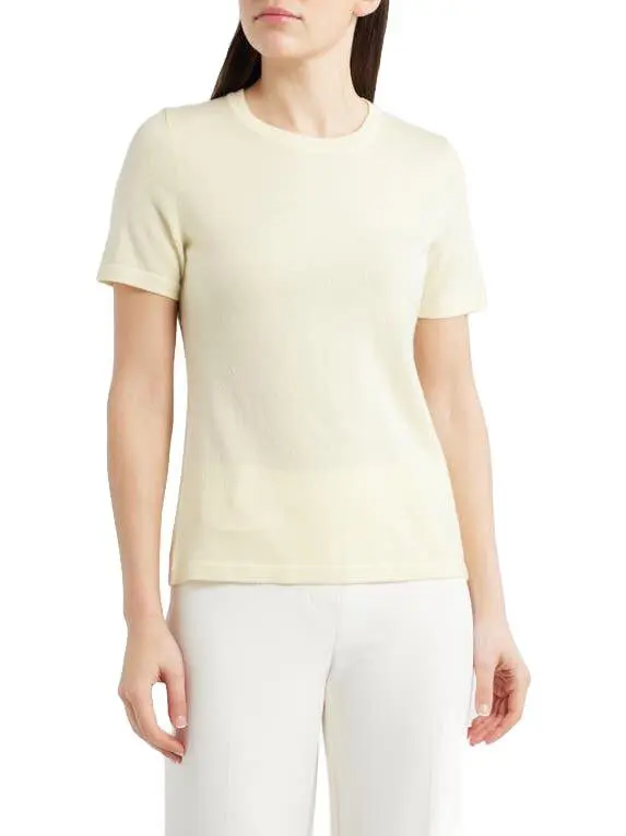 Anne Klein Merino Wool Crewneck Sweater - Whisper Yellow