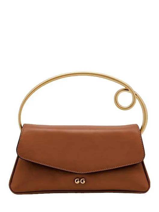 Cult Gaia Emily Leather Top Handle Bag - Saddle