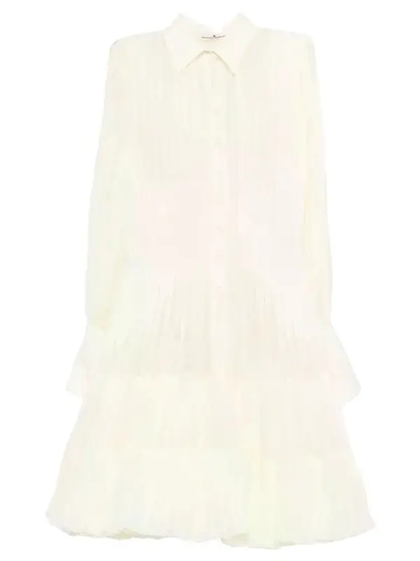 Ermanno Scervino Pleated Mini Dress - Neutrals