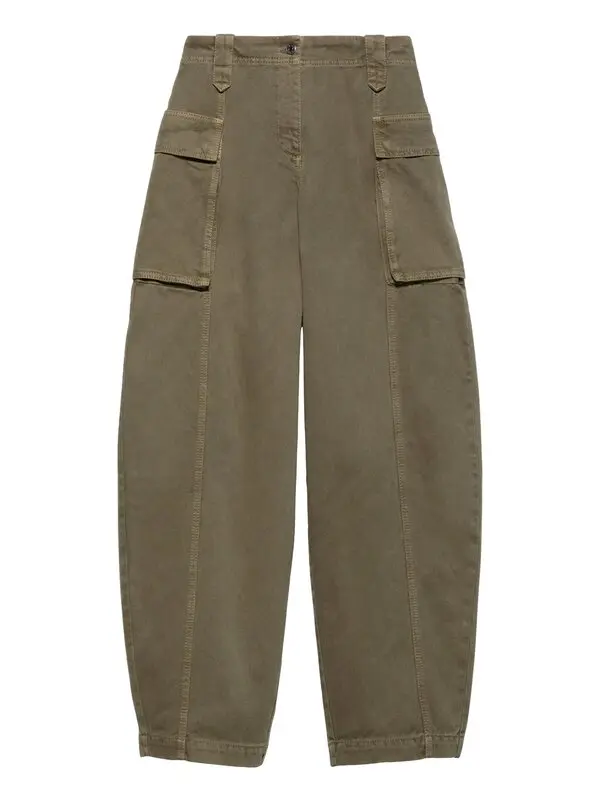Max & Co. Cotton Drill Cargo Trousers - Green