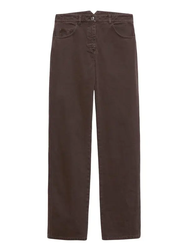 Max & Co. Cotton Drill Straight Leg Trousers - Brown