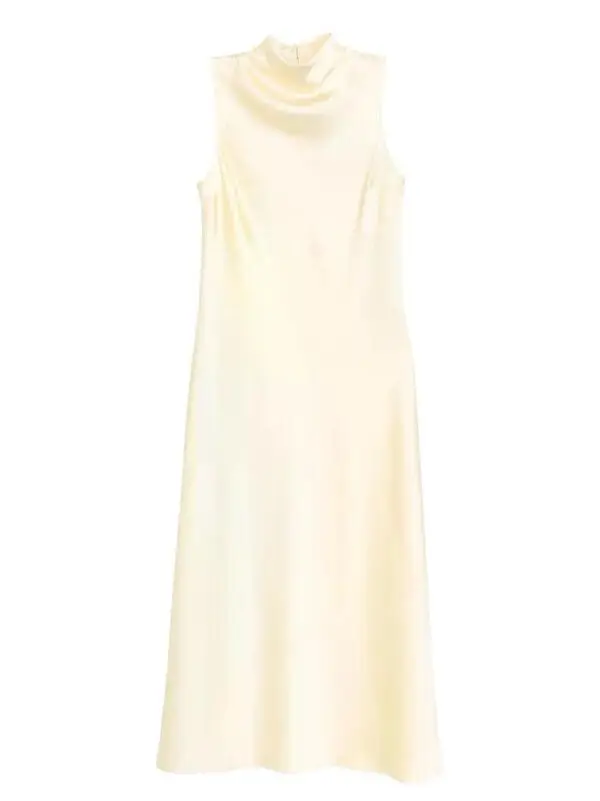 Patrizia Pepe Satin Midi Dress - Yellow