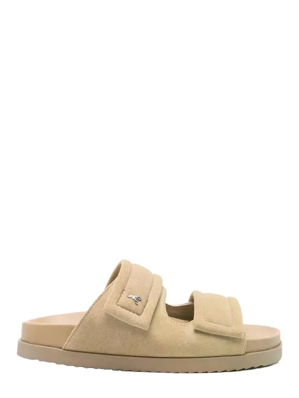 Patrizia Pepe Suede Sandals With Logo Detail - Neutrals