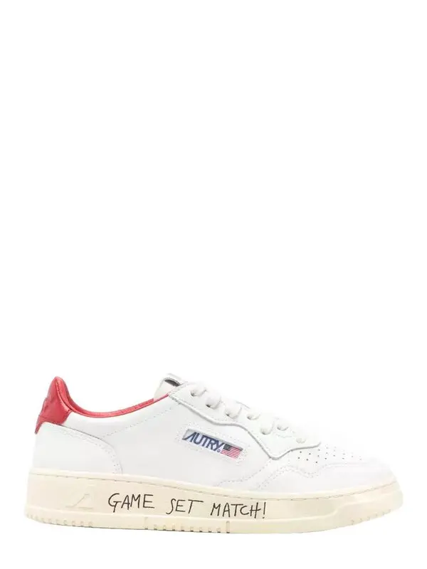 AUTRY Leather Sneakers With Heel Detail - White