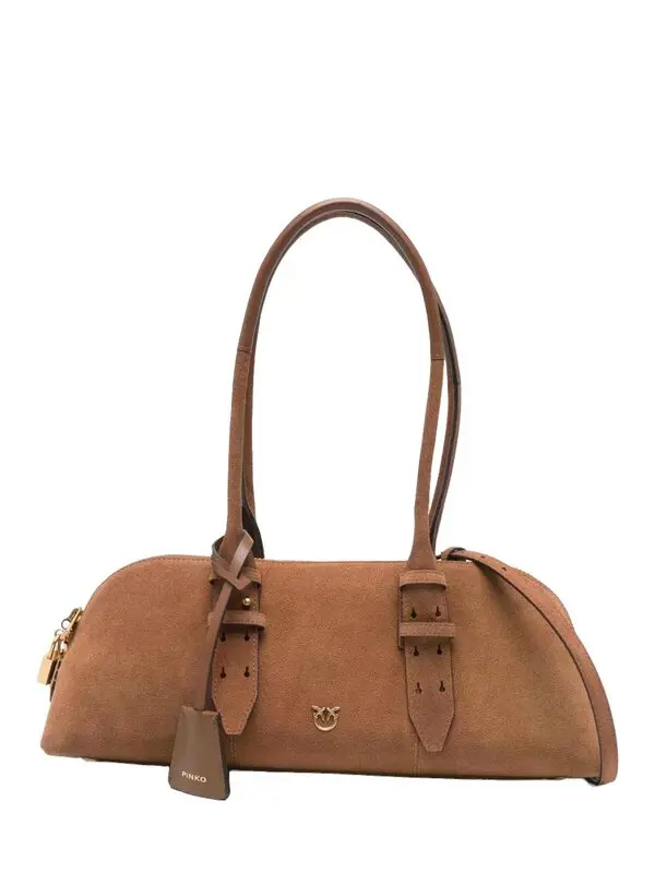 Pinko Large Suede Shoulder Bag - Brown