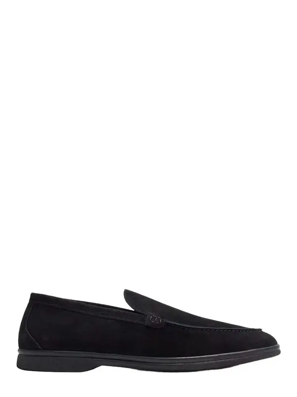 SCAROSSO Suede Loafers - Black