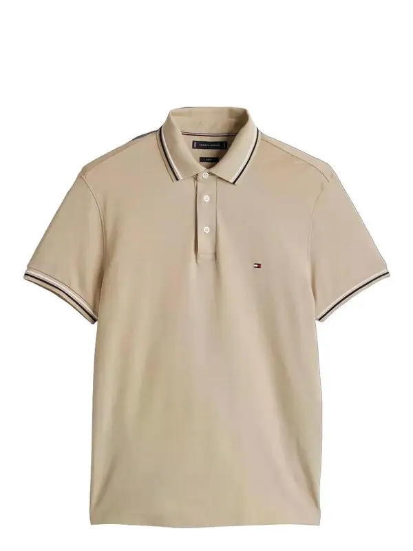 Tommy Hilfiger Striped-detail Polo Shirt - Neutrals