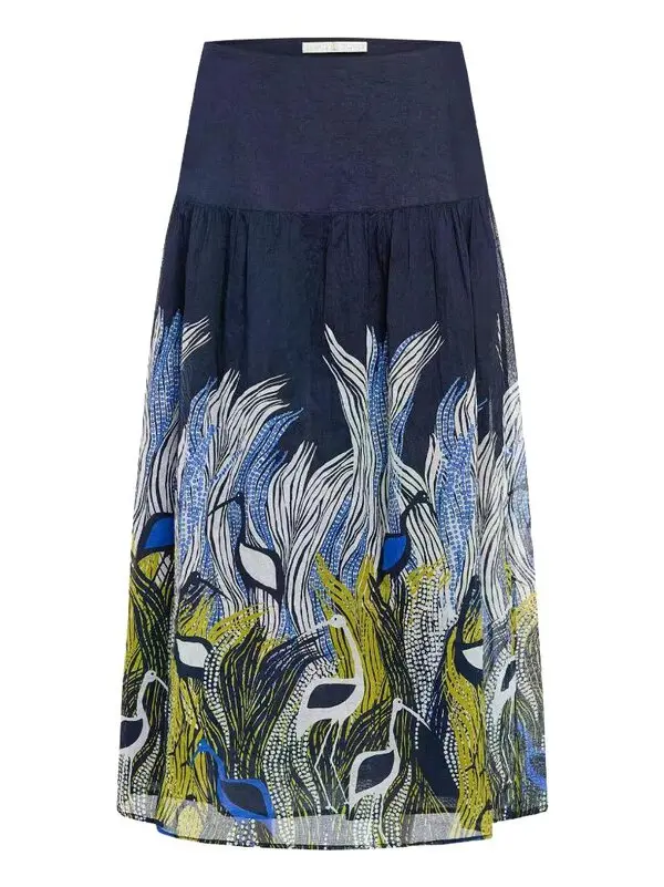 MARIE OLIVER Owens Printed Midi Skirt - Blue