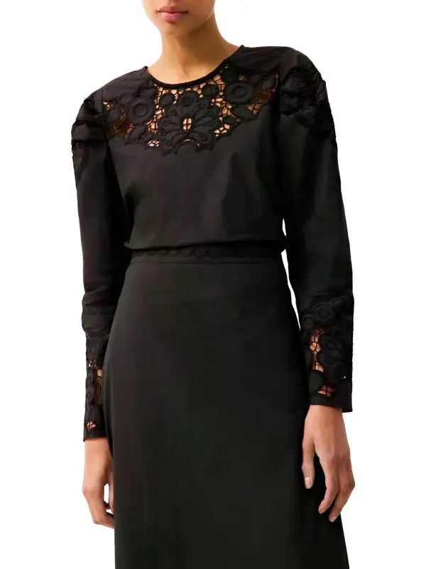 MARIE OLIVER Dori Lace Blouse - Black