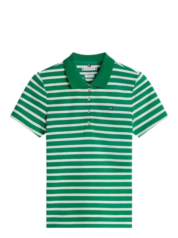 Tommy Hilfiger Striped Polo Top - Green