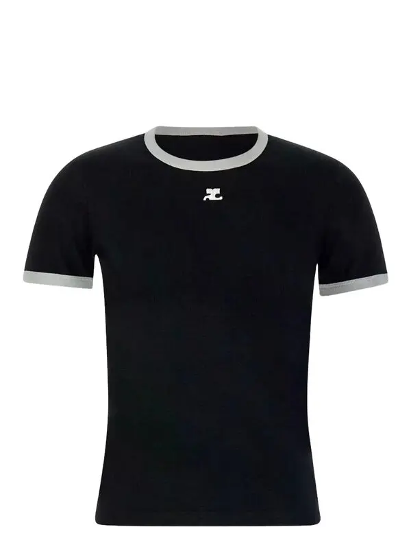 COURREGES Logo T-shirt - Black