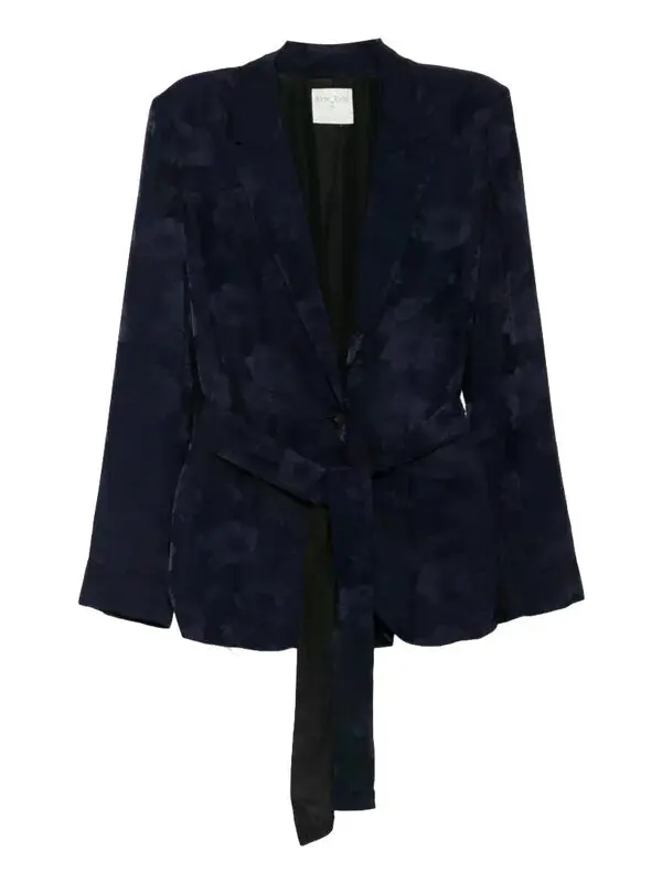 FORTE_FORTE Floral Tie Jacket - Blue