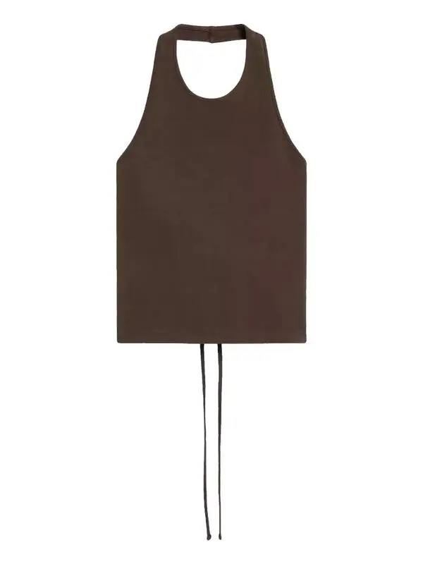 ST. AGNI Jersey Halterneck Top - Brown