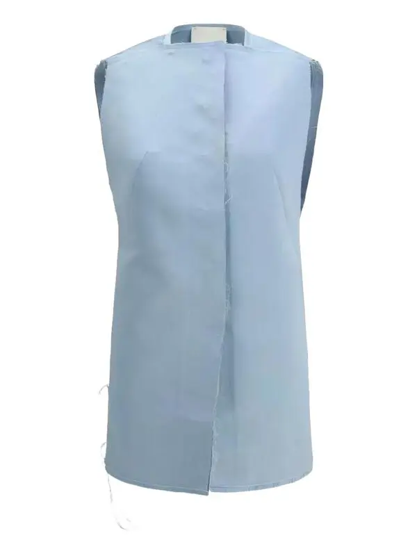 DI STAVNITSER Audrey Frayed-detail Sleeveless Top - Blue