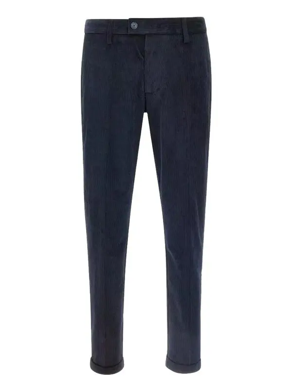 RE-HASH Pleated Cotton Trousers - Blue