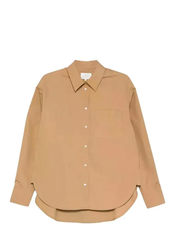 Loulou De Saison Pocket Curved Hem Shirt - Brown