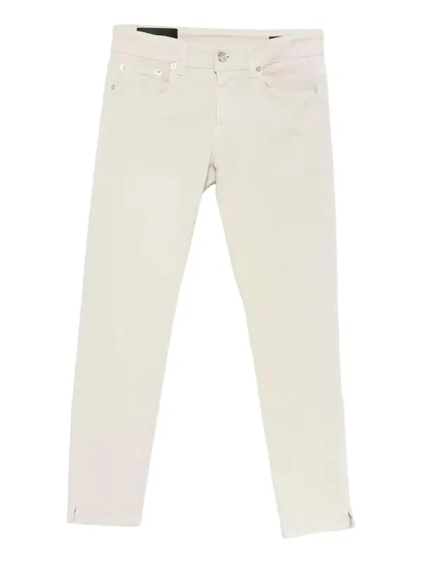 DONDUP Five-pocket Straight Leg Jeans With Split Hem - Neutrals