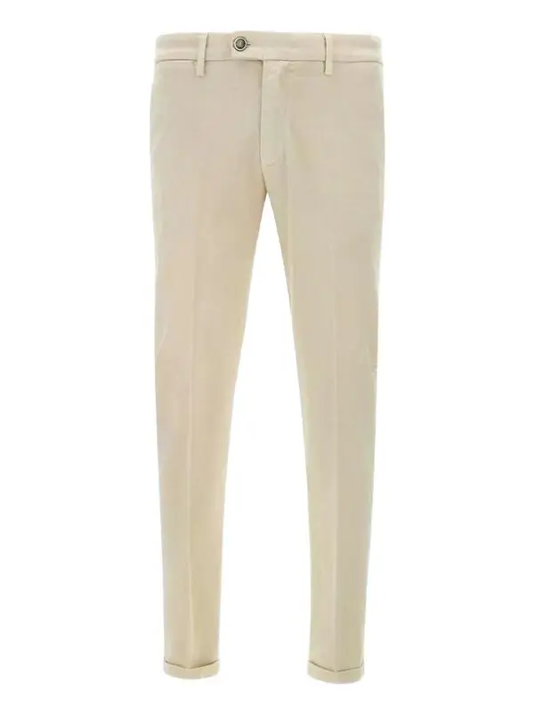 RE-HASH Mucha10 Turn-up Hem Chino Trousers - Neutrals