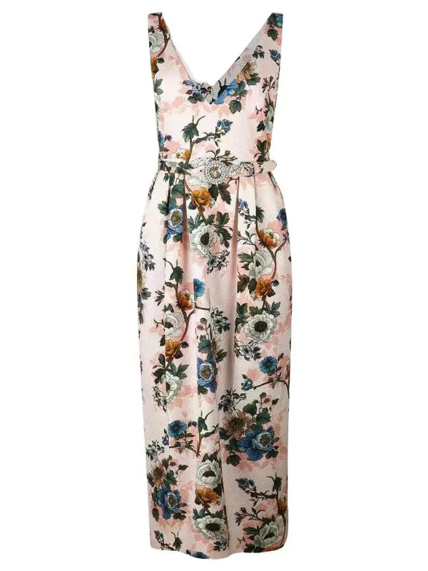 Borgo De Nor Floral Belted Midi Dress - Pink