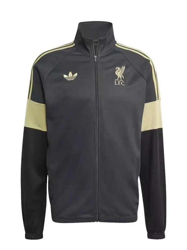 Adidas Liverpool Fc Striped Zip Sweatshirt - Grey