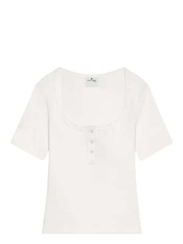 COURREGES Buttoned T-shirt - White
