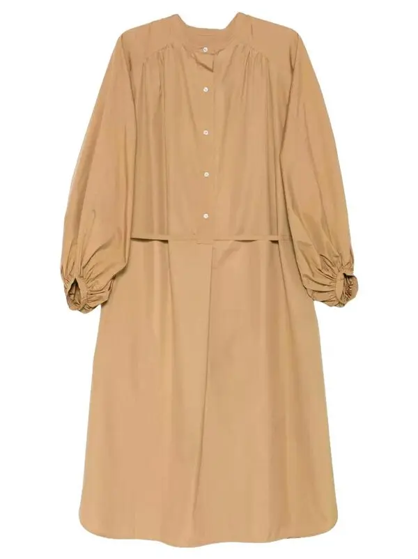 Loulou De Saison Gathered Sleeve Dress - Neutrals