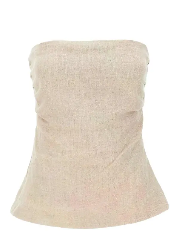 Faithfull The Brand Strapless Ruched Top - Neutrals