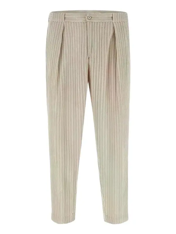BRIGLIA 1949 Velvet Pleated Trousers - Neutrals