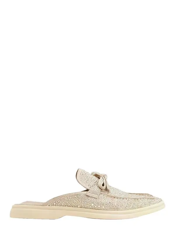NICOLI Jezelinda Bow Embellished Mules - Neutrals