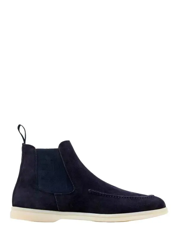 SCAROSSO Eugenia Topstitch Chelsea Boots - Blue