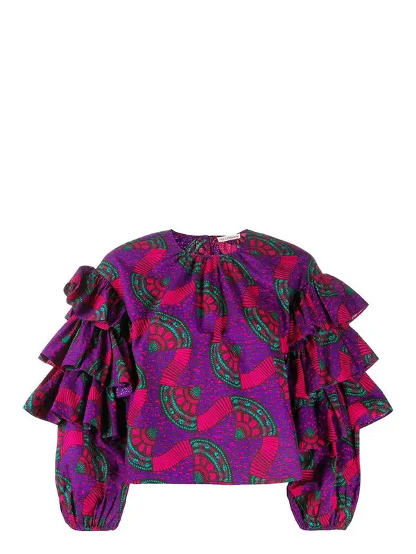Ulla Johnson Ruffle-sleeve Blouse - Purple
