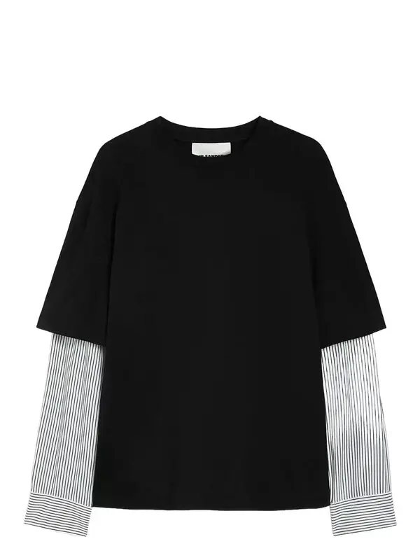 JIL SANDER Striped Long-sleeve T-shirt - Black