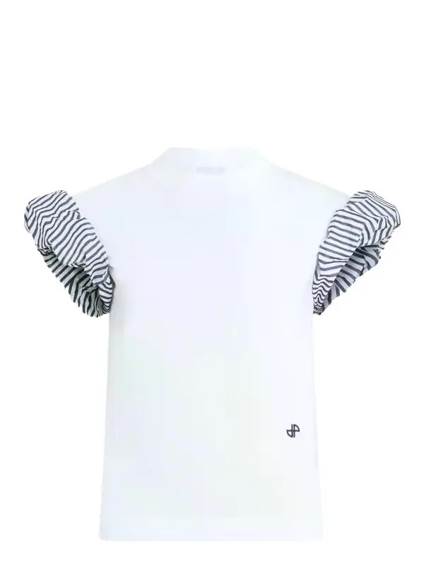 Patou Striped-sleeves T-shirt - White