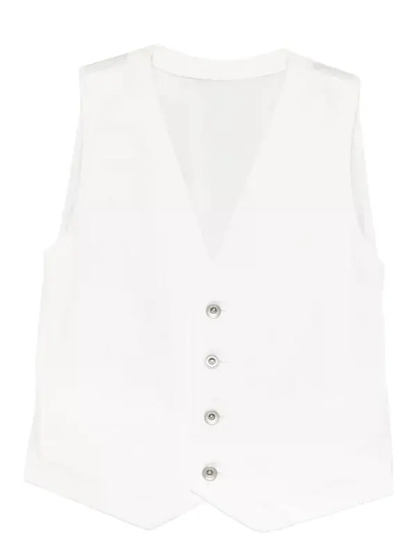 Sacai Buttoned Drawstring Waistcoat - White