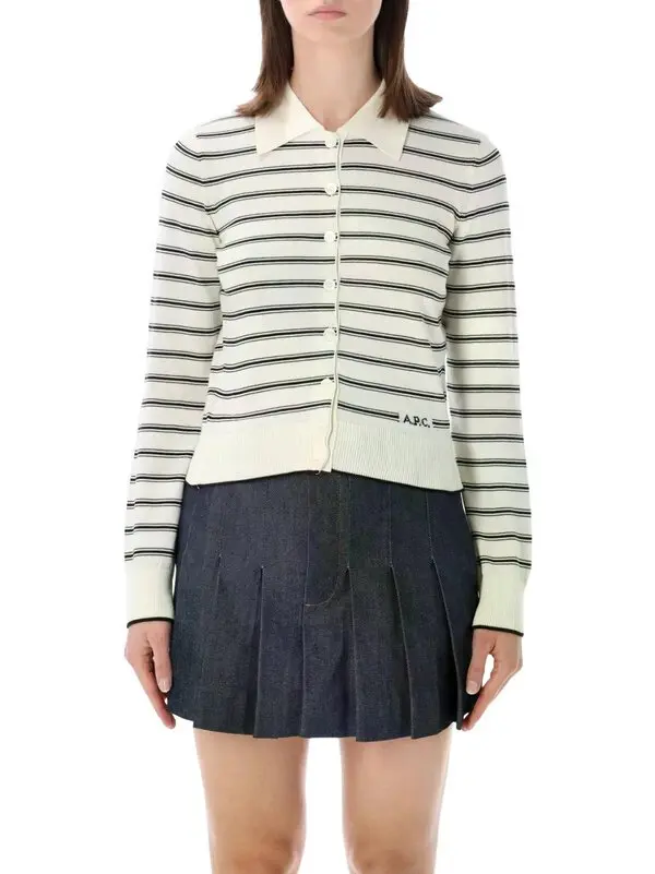 A.p.c. Striped Cardigan - White