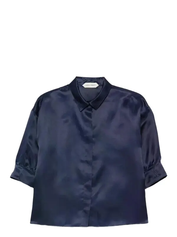 Alberta Ferretti Short-sleeve Silk Shirt - Blue