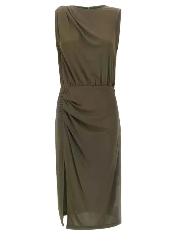 Liu Jo Slit Draped Midi Dress - Brown