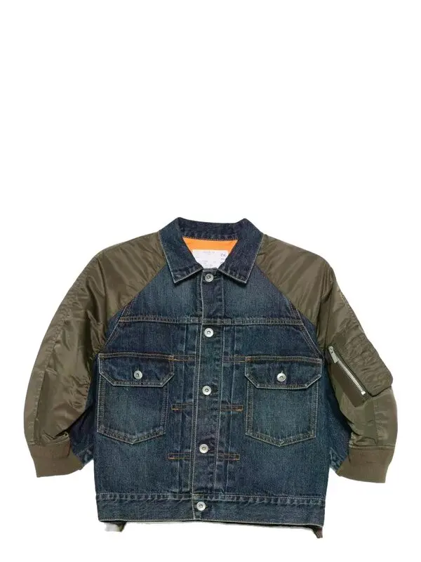 Sacai Buttoned Flap-pockets Denim Jacket - Blue