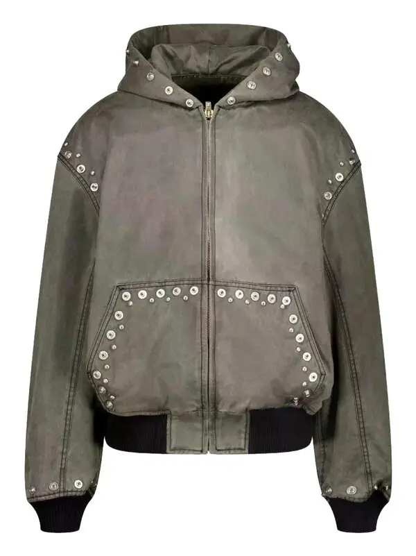 We11Done Studded Hooded Jacket - Grey