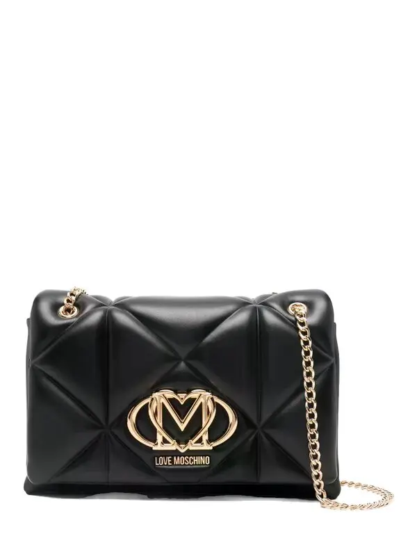 Moschino Logo-lettering Shoulder Bag - Black