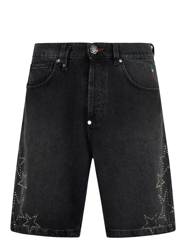 Philipp Plein Denim Shorts - Black
