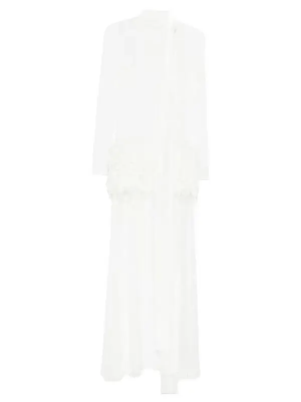 ATU BODY COUTURE Feather High-neck Maxi Dress - White