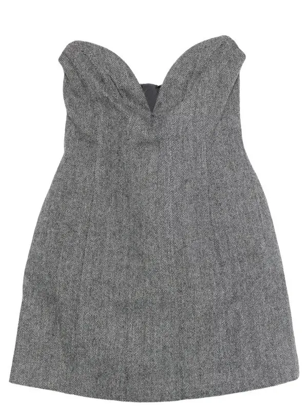 SELF-PORTRAIT Sleeveless A-line Mini Dress - Grey
